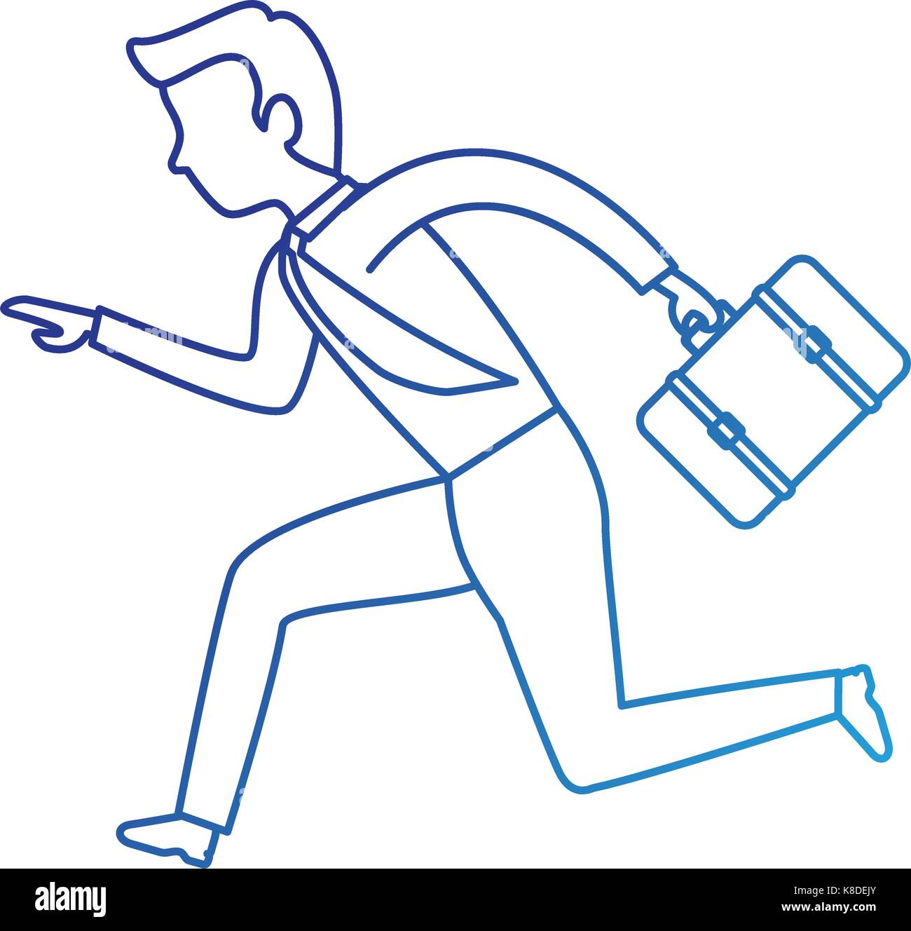 businessman running with portfolio avatar character vector illustration ...