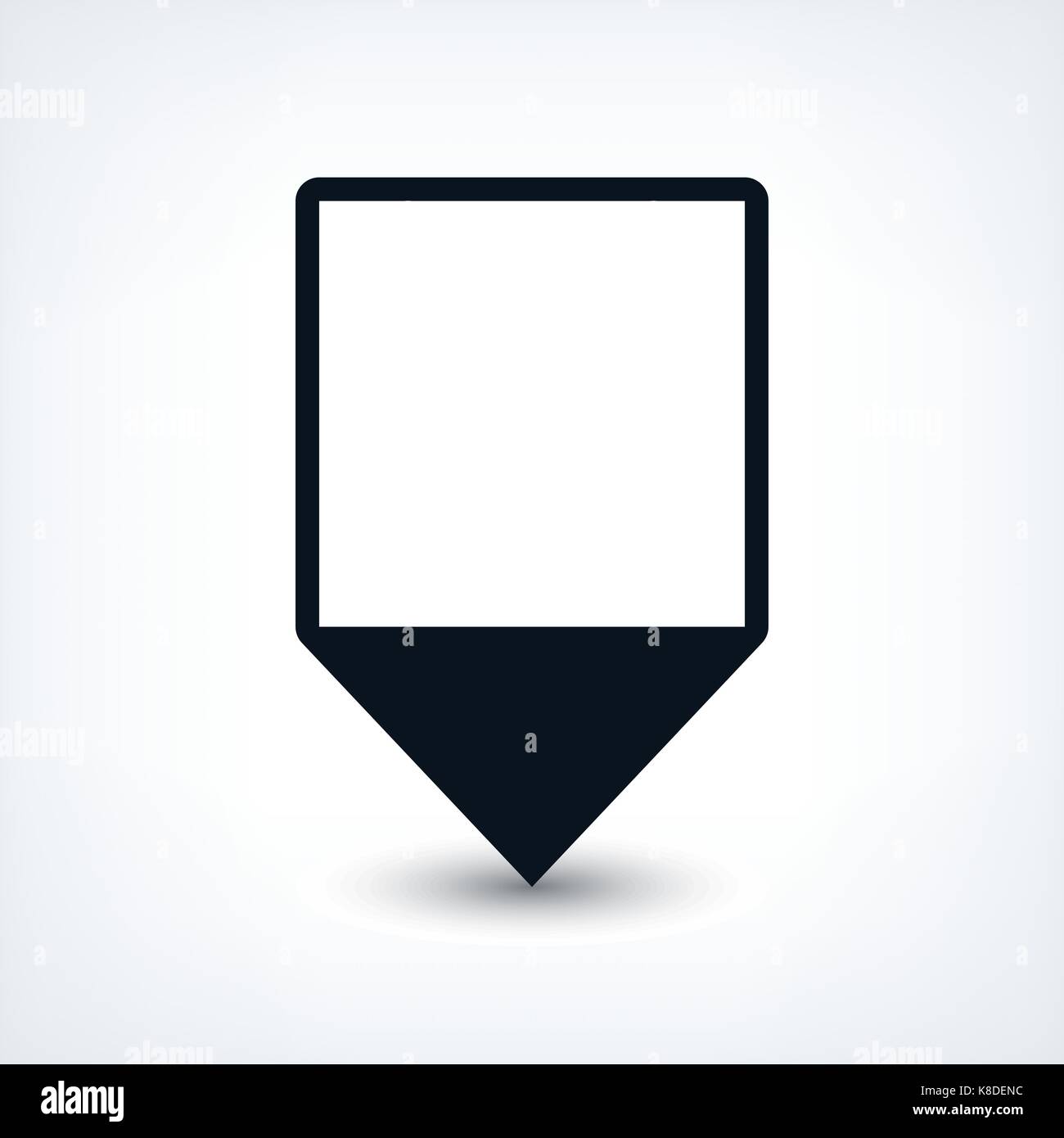 Map pin location sign rounded square icon in flat style. Simple black ...