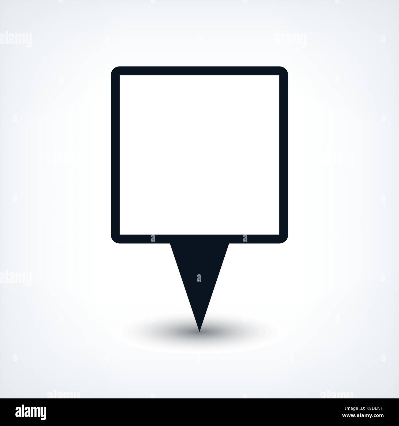 Map pin location sign rounded square icon in flat style. Simple black ...