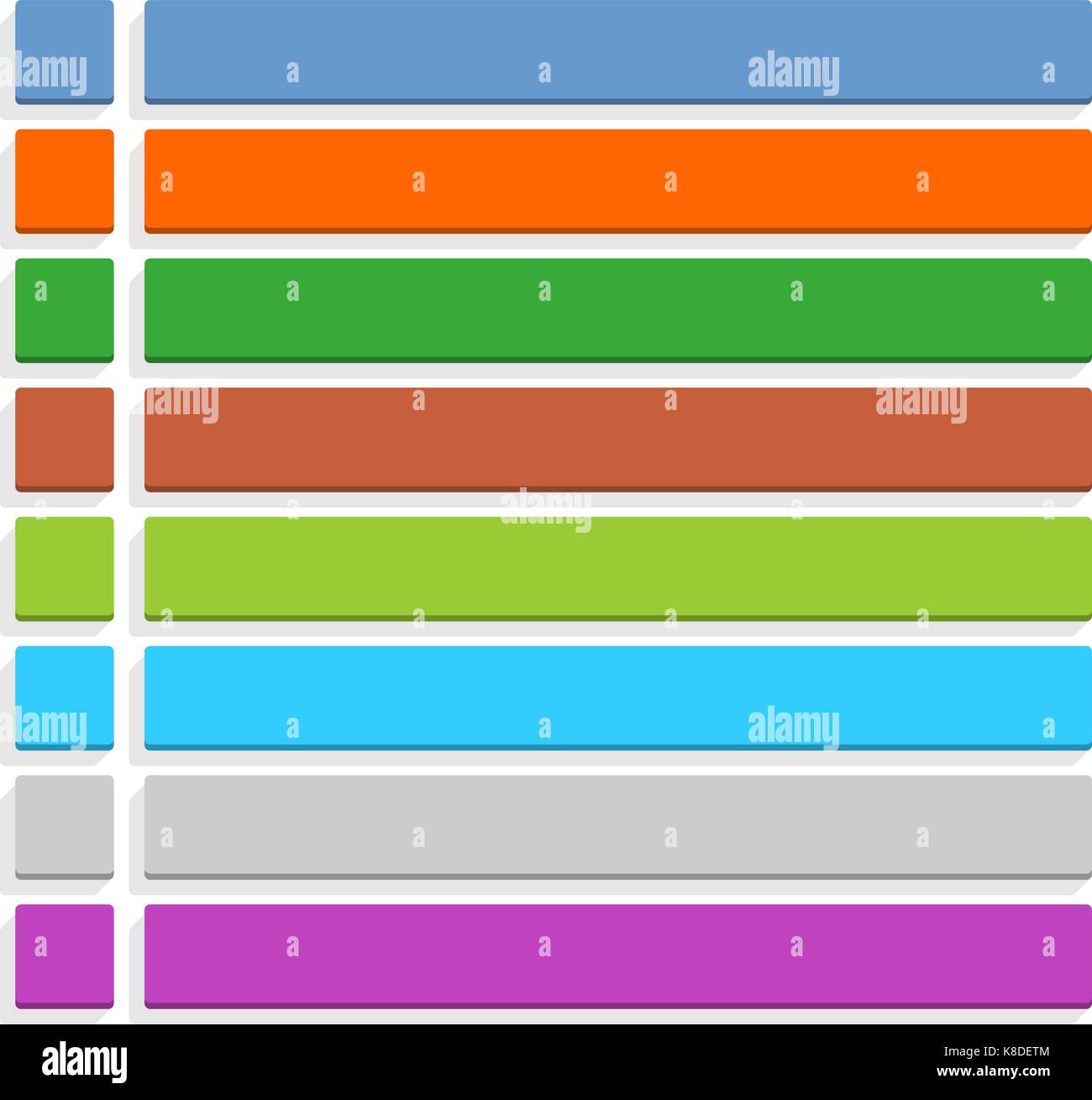 Flat blank icon square empty internet color button on white background ...