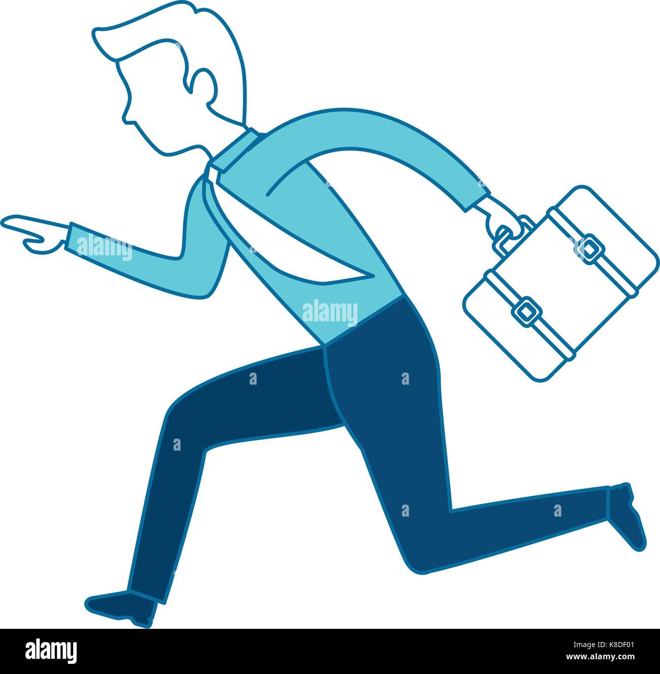 businessman running with portfolio avatar character vector illustration ...
