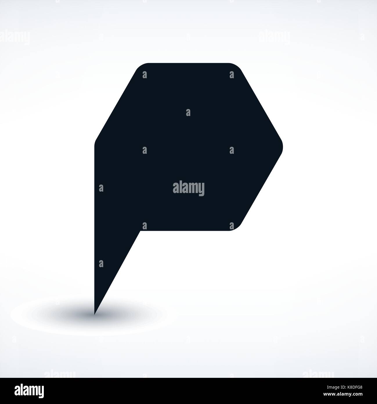 Map pin location sign rounded hexagon icon in flat style. Simple black ...