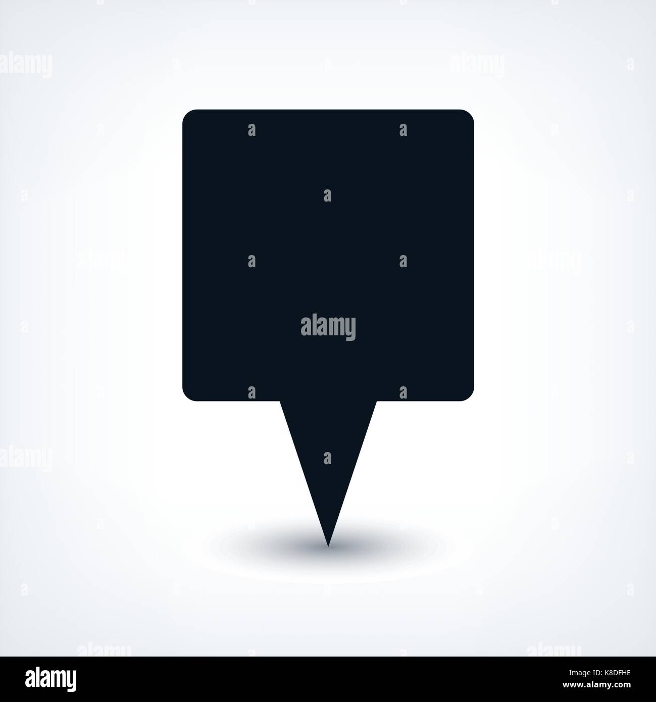 Map pin location sign rounded square icon in flat style. Simple black ...