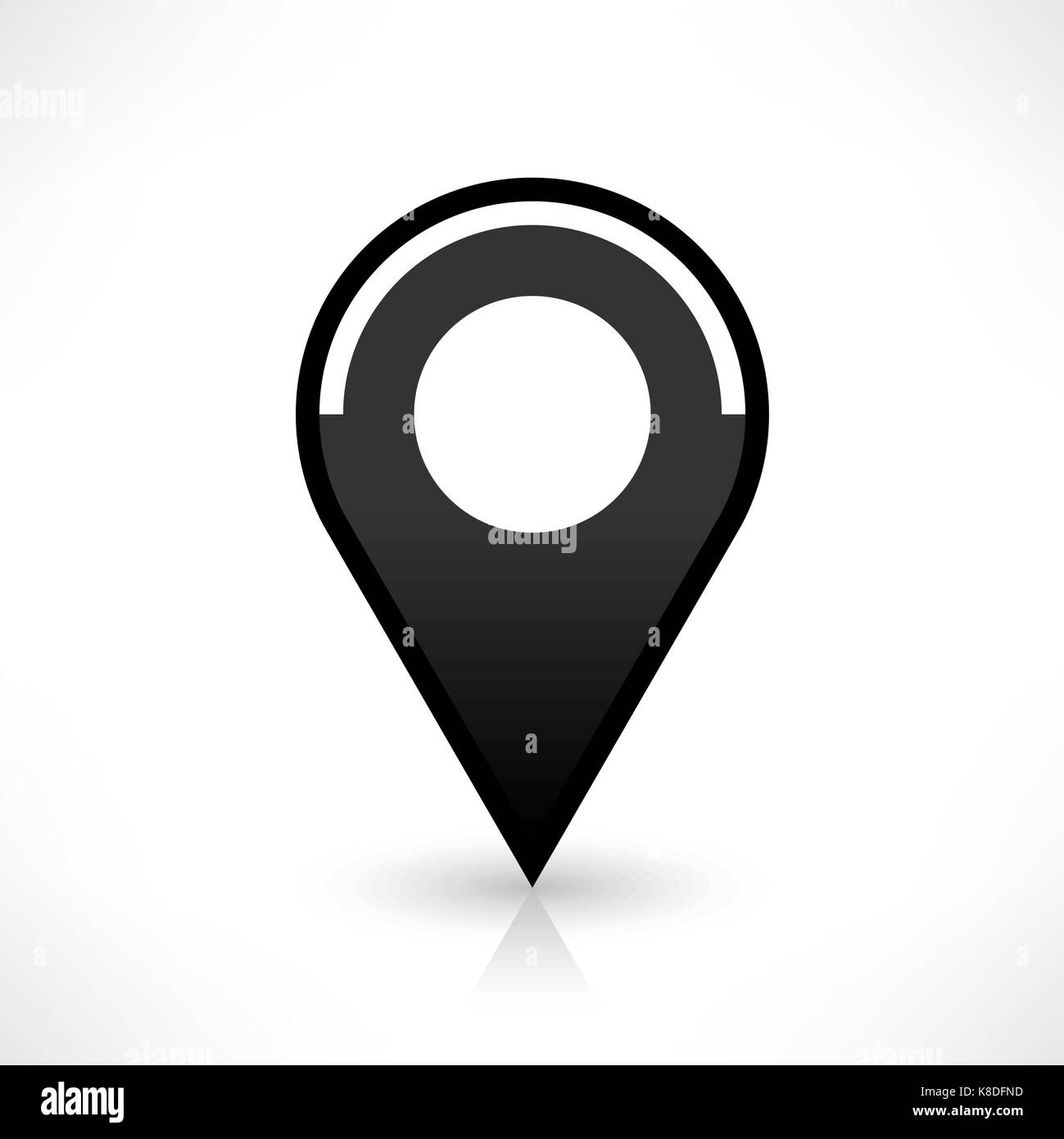 Map pin location sign circle icon in flat style. Simple black shapes ...