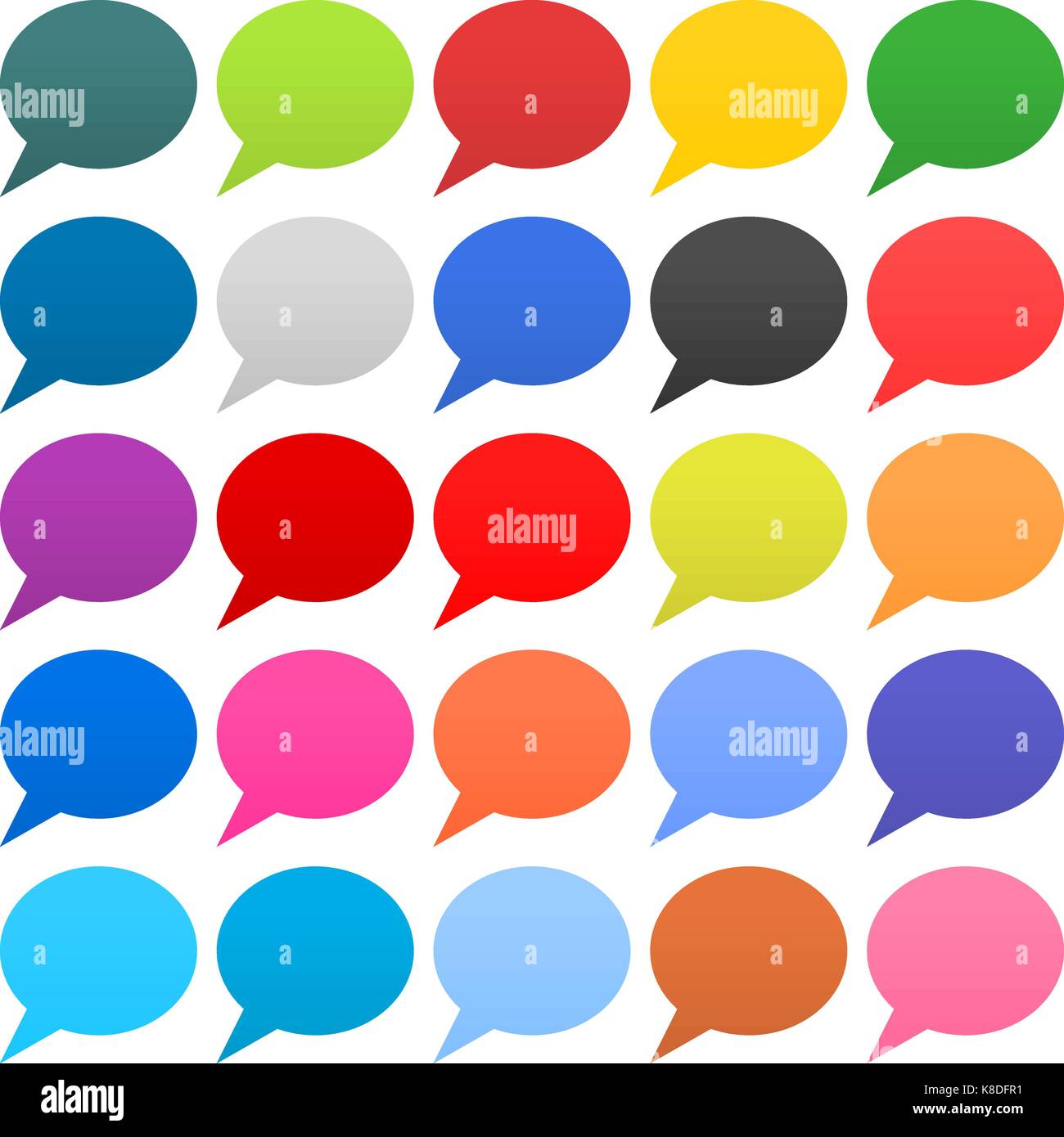 Flat 25 speech bubble sign web icon circle shape on white background ...