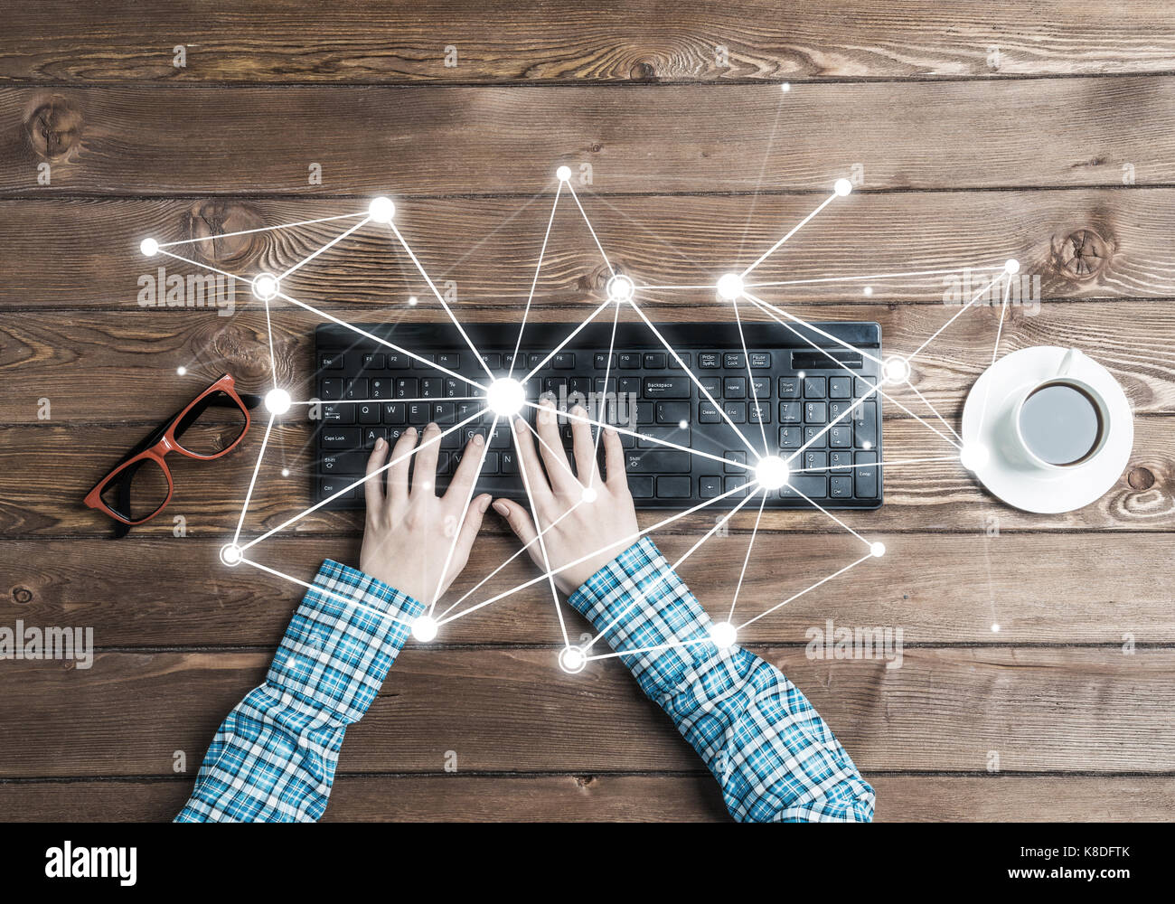 Concept of social communication and networking with social connection ...