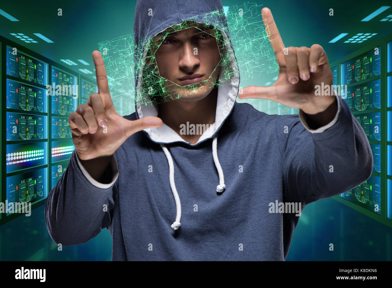 Hacker hacking corporate computer system Stock Photo - Alamy