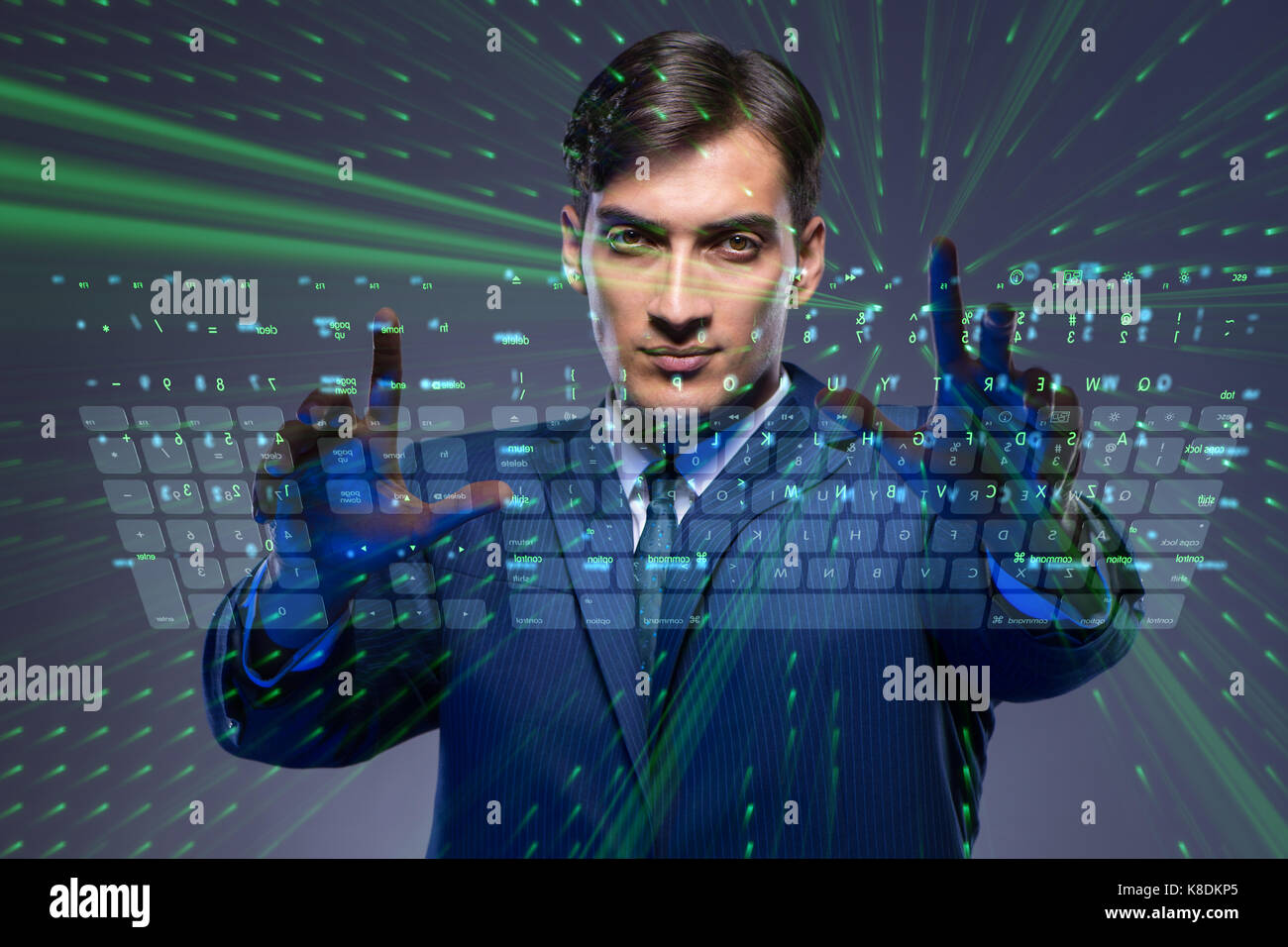 Young hacker in cyber security concept Stock Photo - Alamy