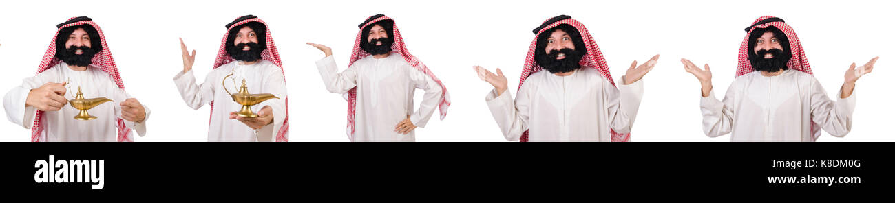 Bearded arab isolated on white background Stock Photo - Alamy