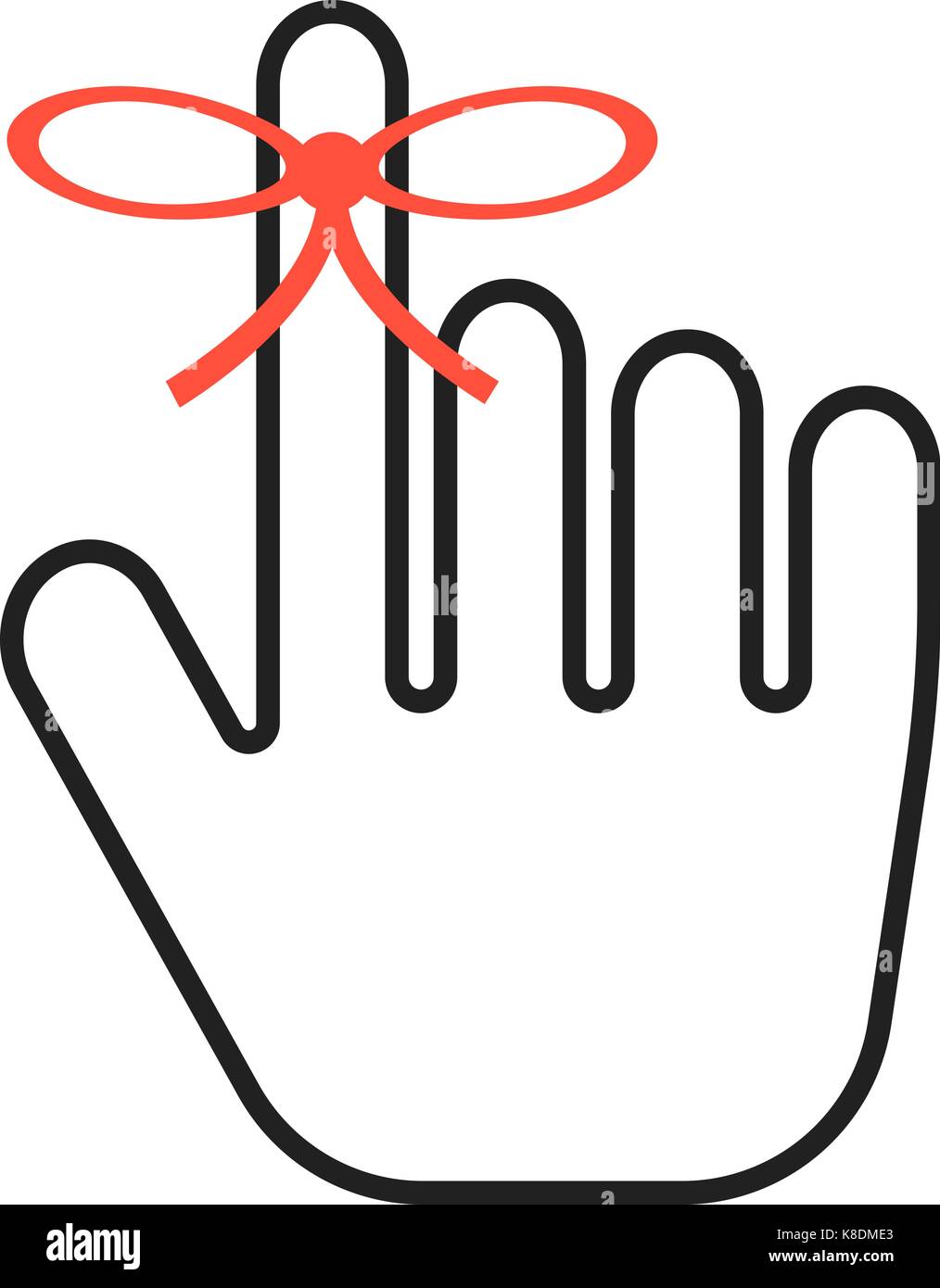 reminder icon with outline black hand Stock Vector Image & Art - Alamy