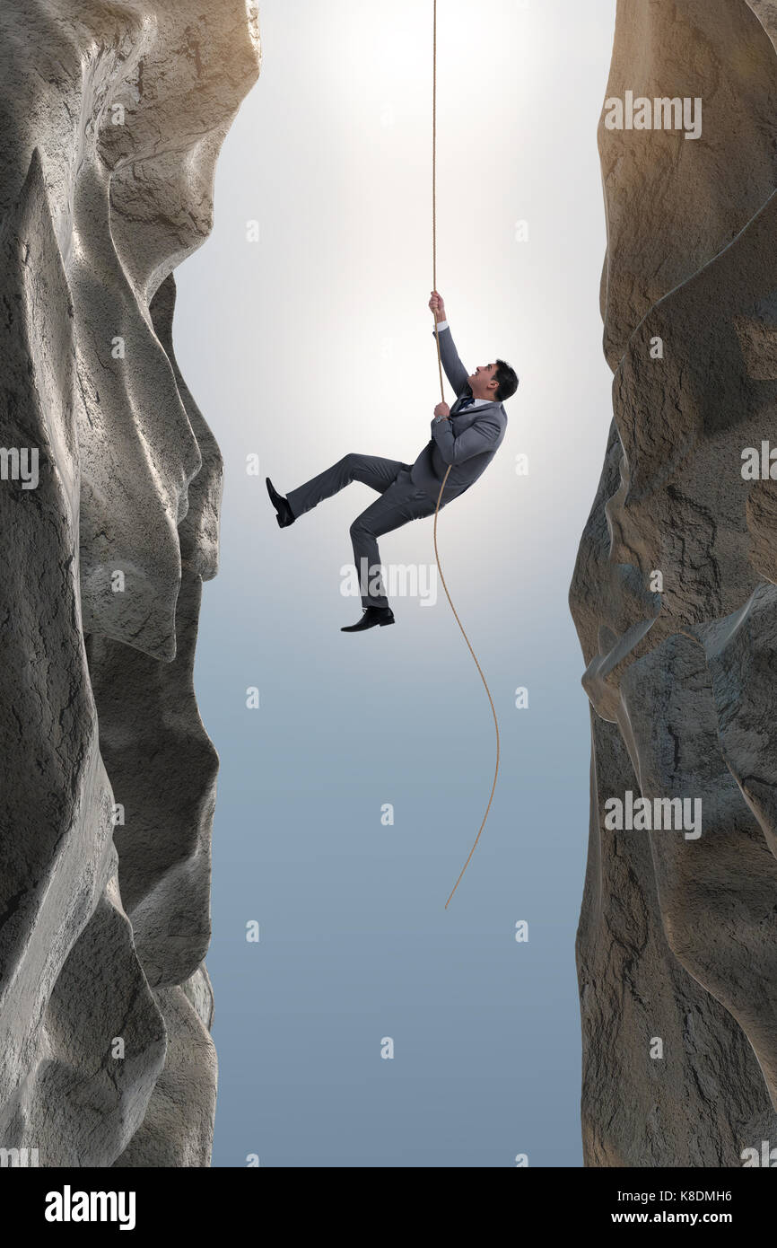 Businessman overcoming challenges in business concept Stock Photo - Alamy