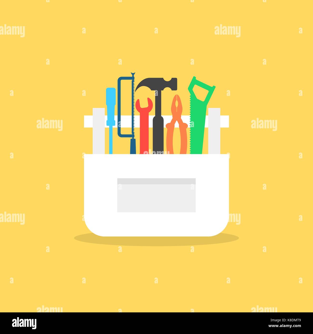 Vector wooden toolbox tools icon Stock Vector Images - Alamy