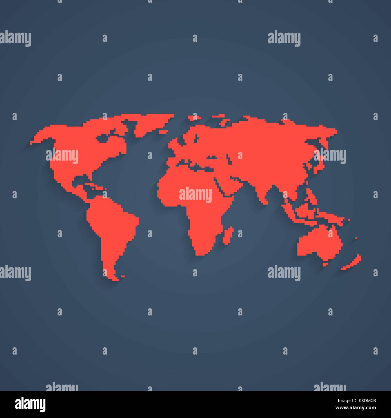 red pixel art world map Stock Vector Image & Art - Alamy