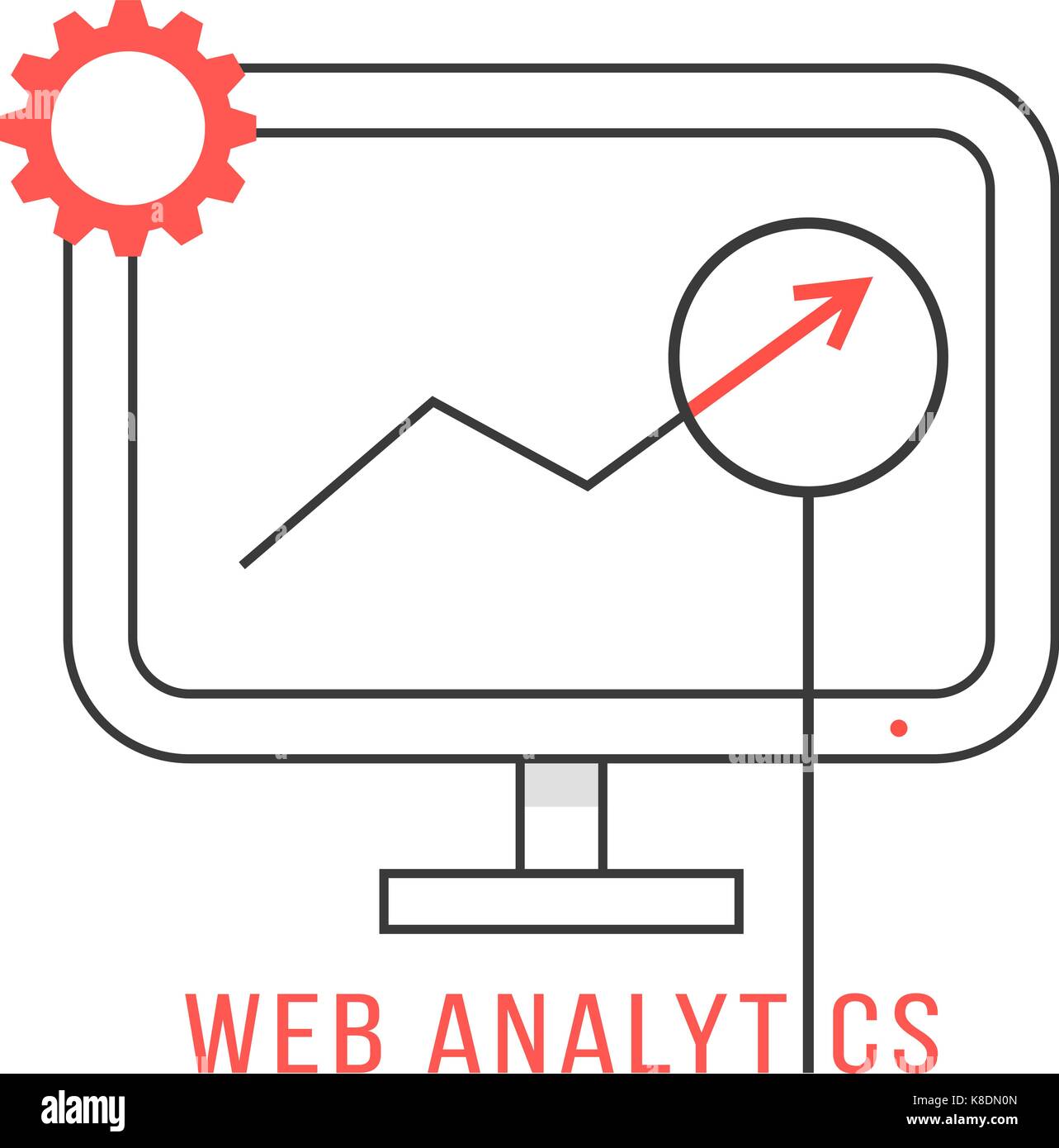 red and black web analytics icon Stock Vector Image & Art - Alamy