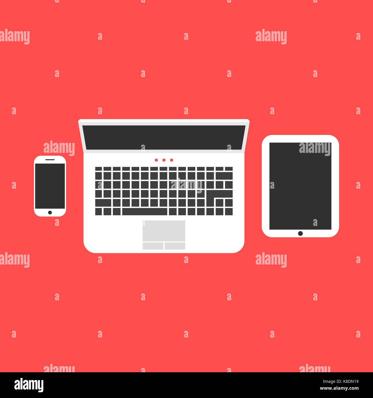 Cell phone laptop tablet Stock Vector Images - Alamy