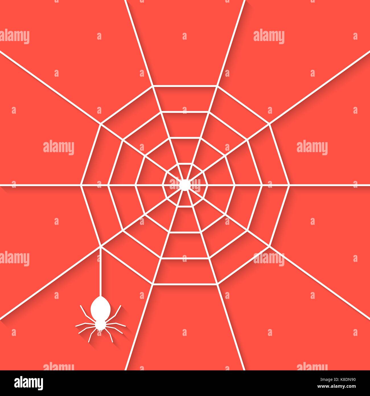 Spider on web red background Stock Vector Images - Alamy