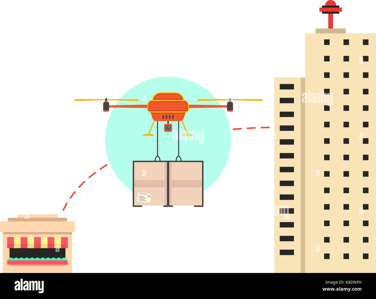 Quadcopter drone in sky Stock Vector Images - Alamy