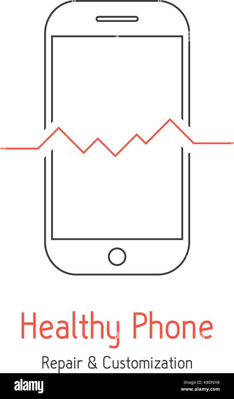 healthy phone logotype with outline smartphone Stock Vector Image & Art ...