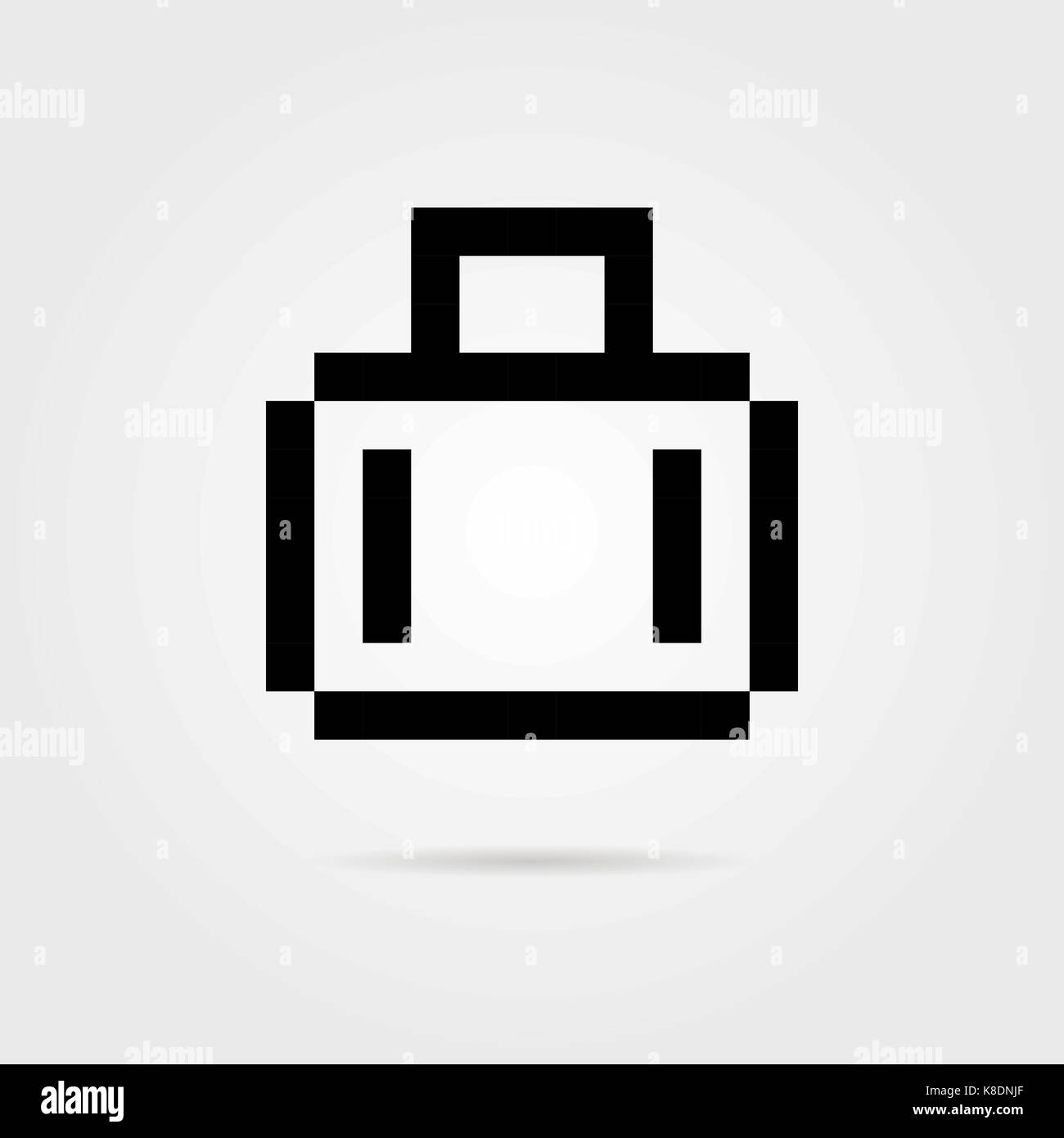 black 8 bit suitcase for travel with shadow Stock Vector Image & Art ...