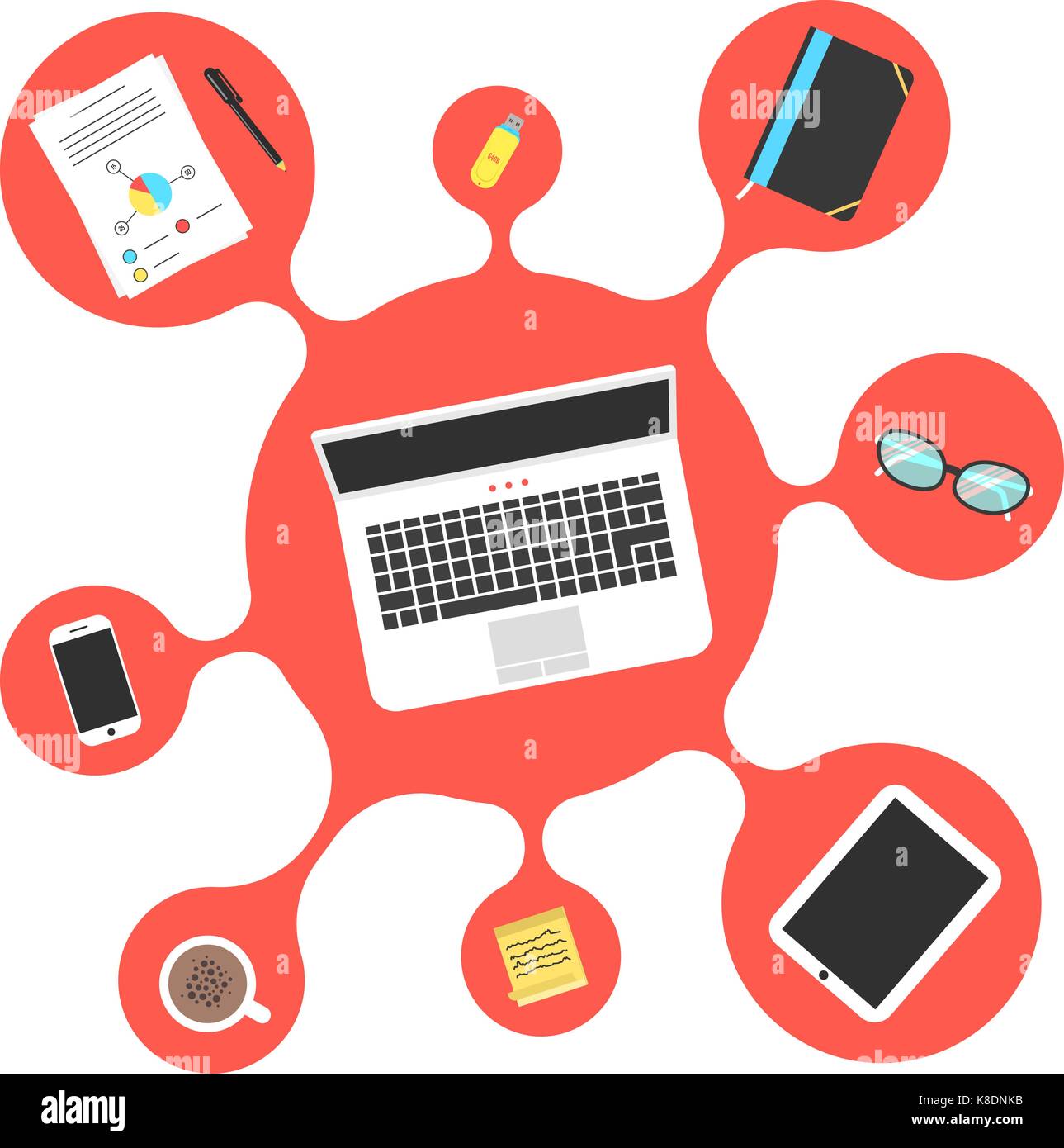 Red computer desk Stock Vector Images - Alamy