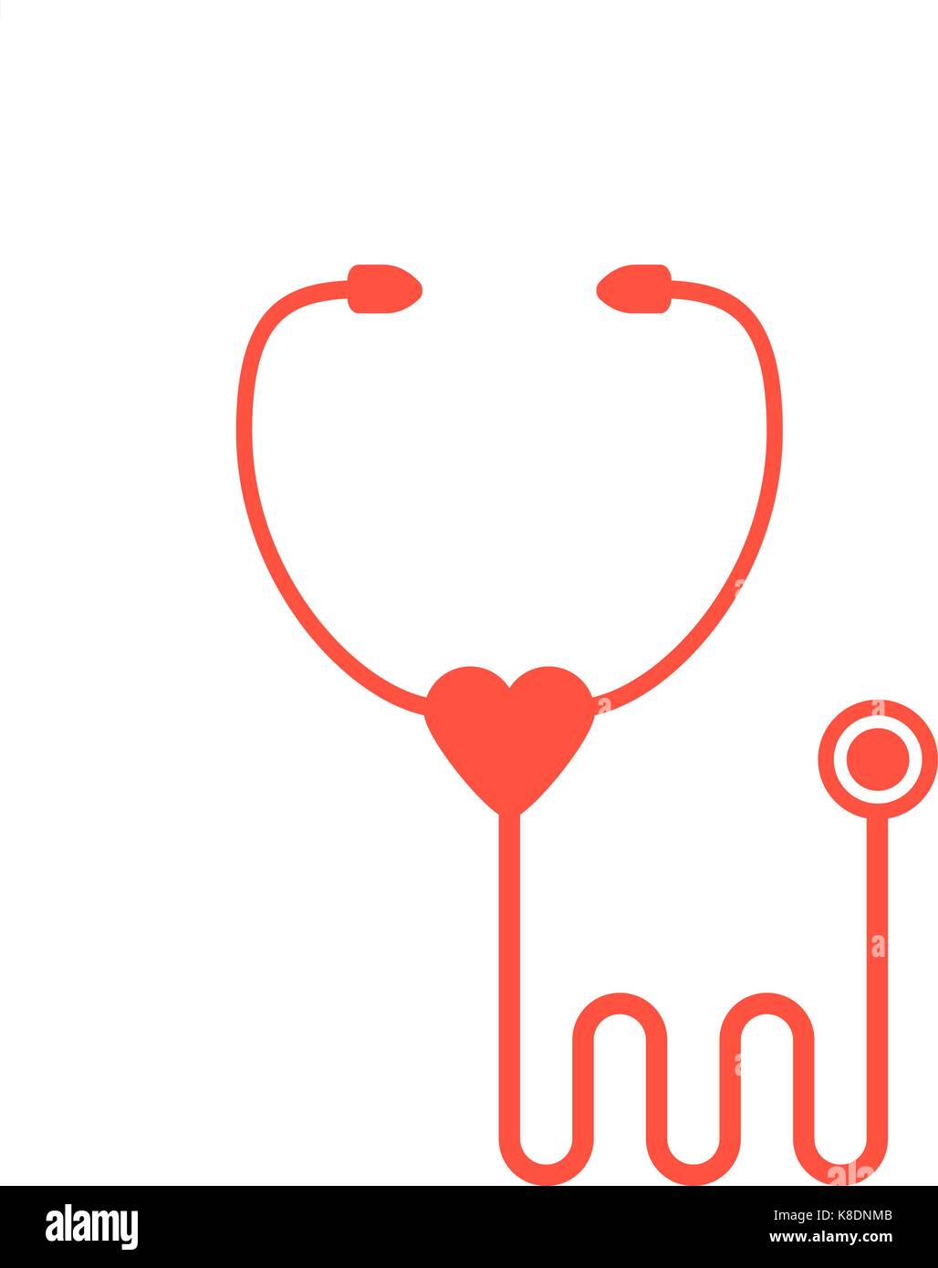 red stethoscope icon isolated on white background Stock Vector Image ...