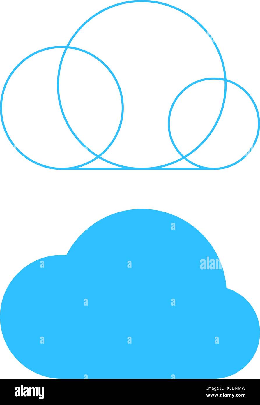 simple cloud icon with outline base Stock Vector Image & Art - Alamy