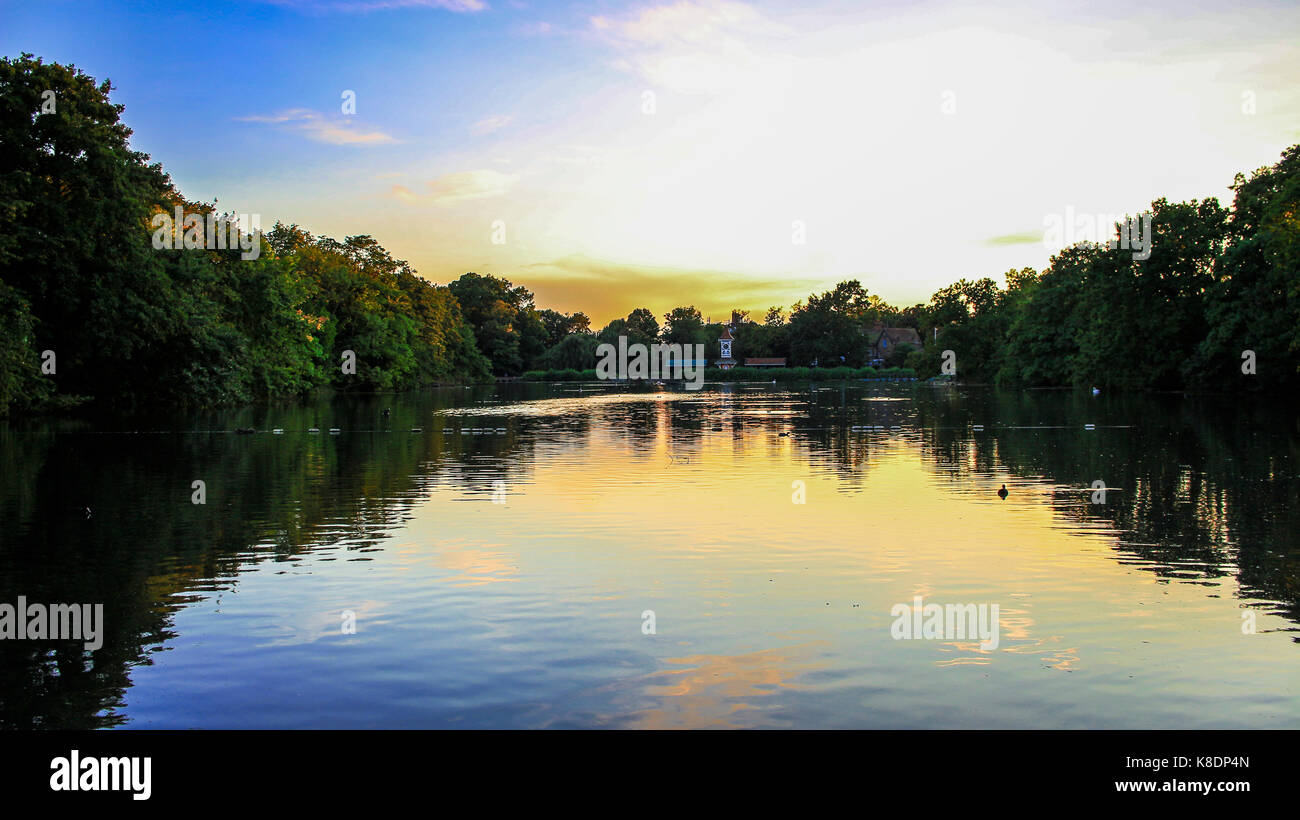 Beautiful sunset from the park Stock Photo - Alamy