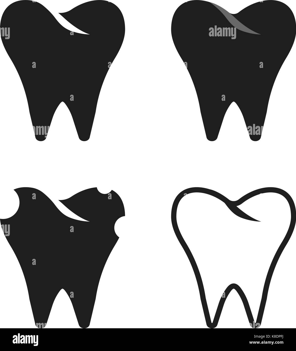 set of simple black tooth Stock Vector Image & Art - Alamy
