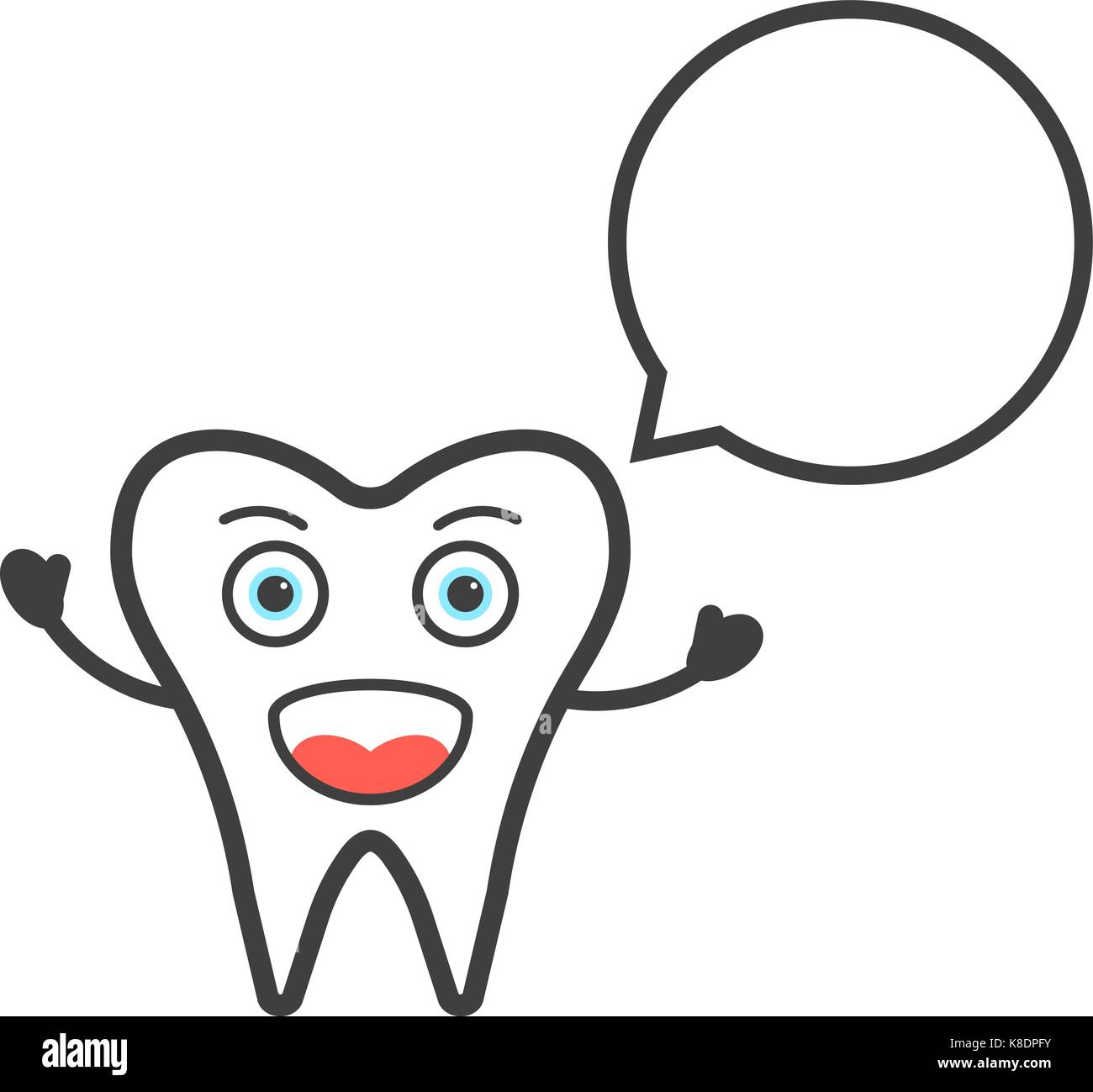 funny tooth character with speech bubble Stock Vector Image & Art - Alamy