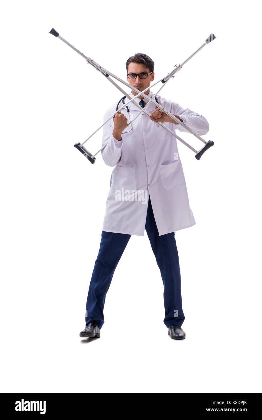 Young doctor physician standing walking isolated on white background ...