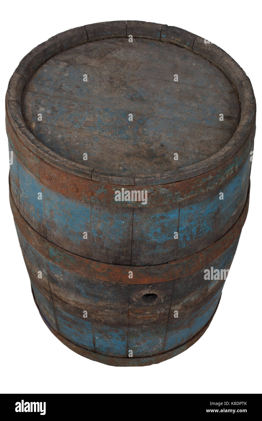 old rusty wooden barrel Stock Photo - Alamy