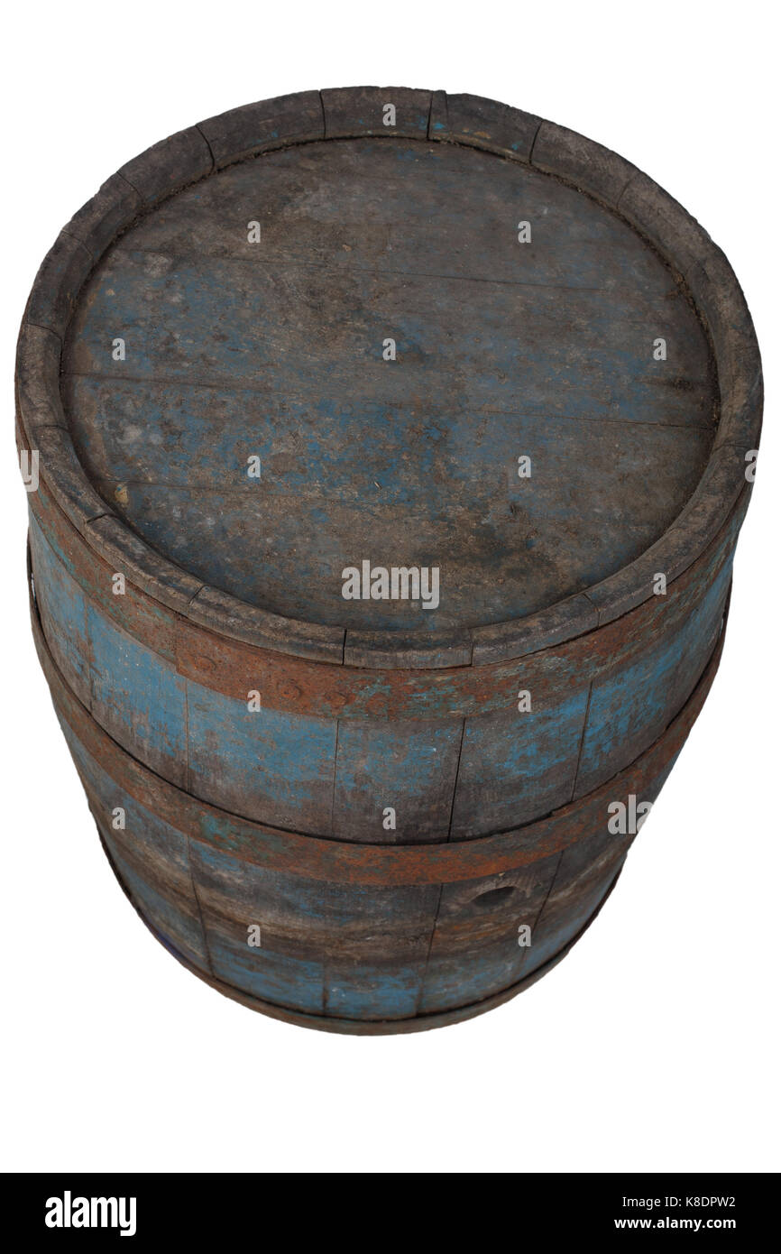 old rusty wooden barrel Stock Photo - Alamy
