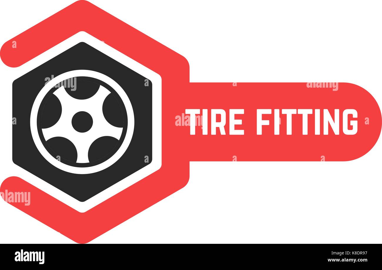tire fitting logo with wrench Stock Vector Image & Art - Alamy