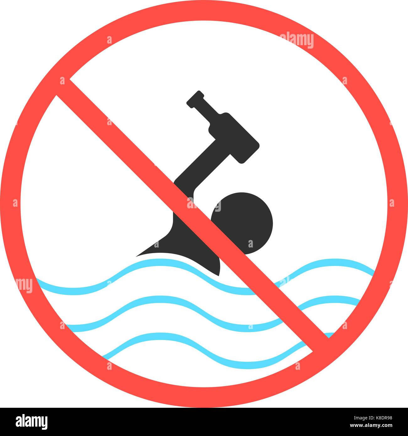 Sign swimming forbidden on Stock Vector Images - Alamy