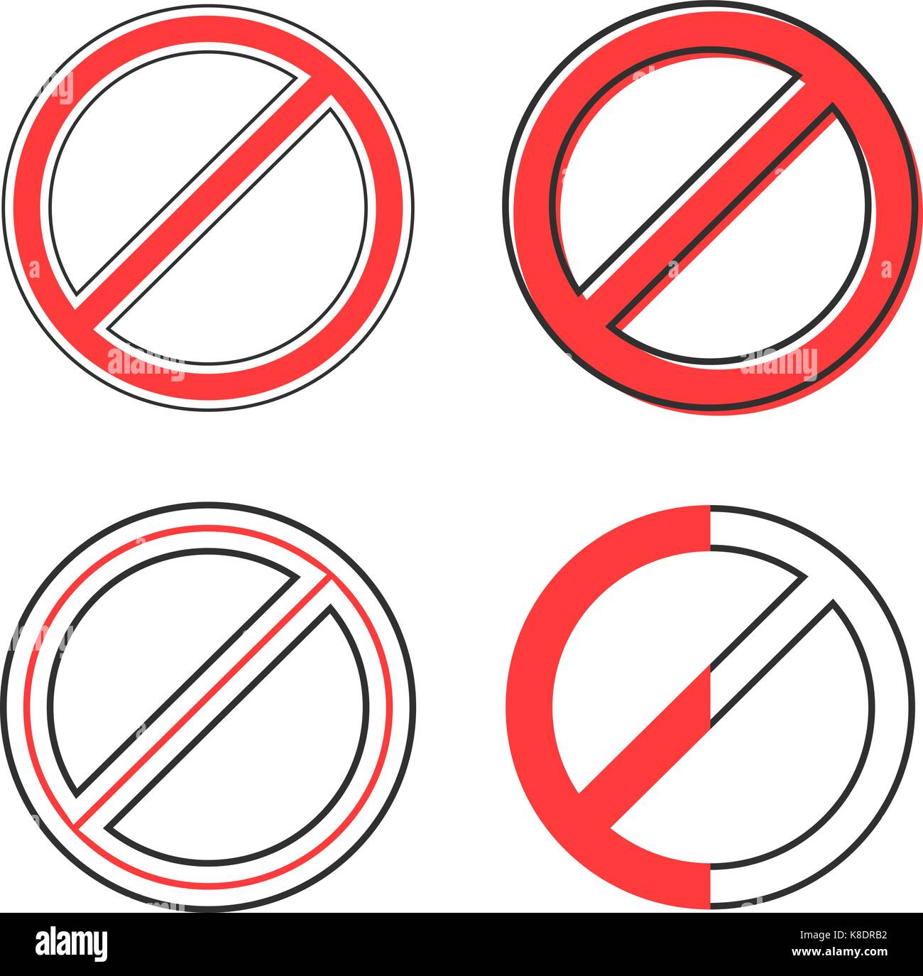 set of red prohibition sign Stock Vector Image & Art - Alamy