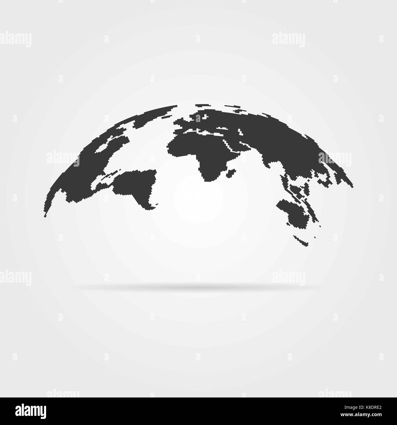 simple world map icon with shadow Stock Vector Image & Art - Alamy