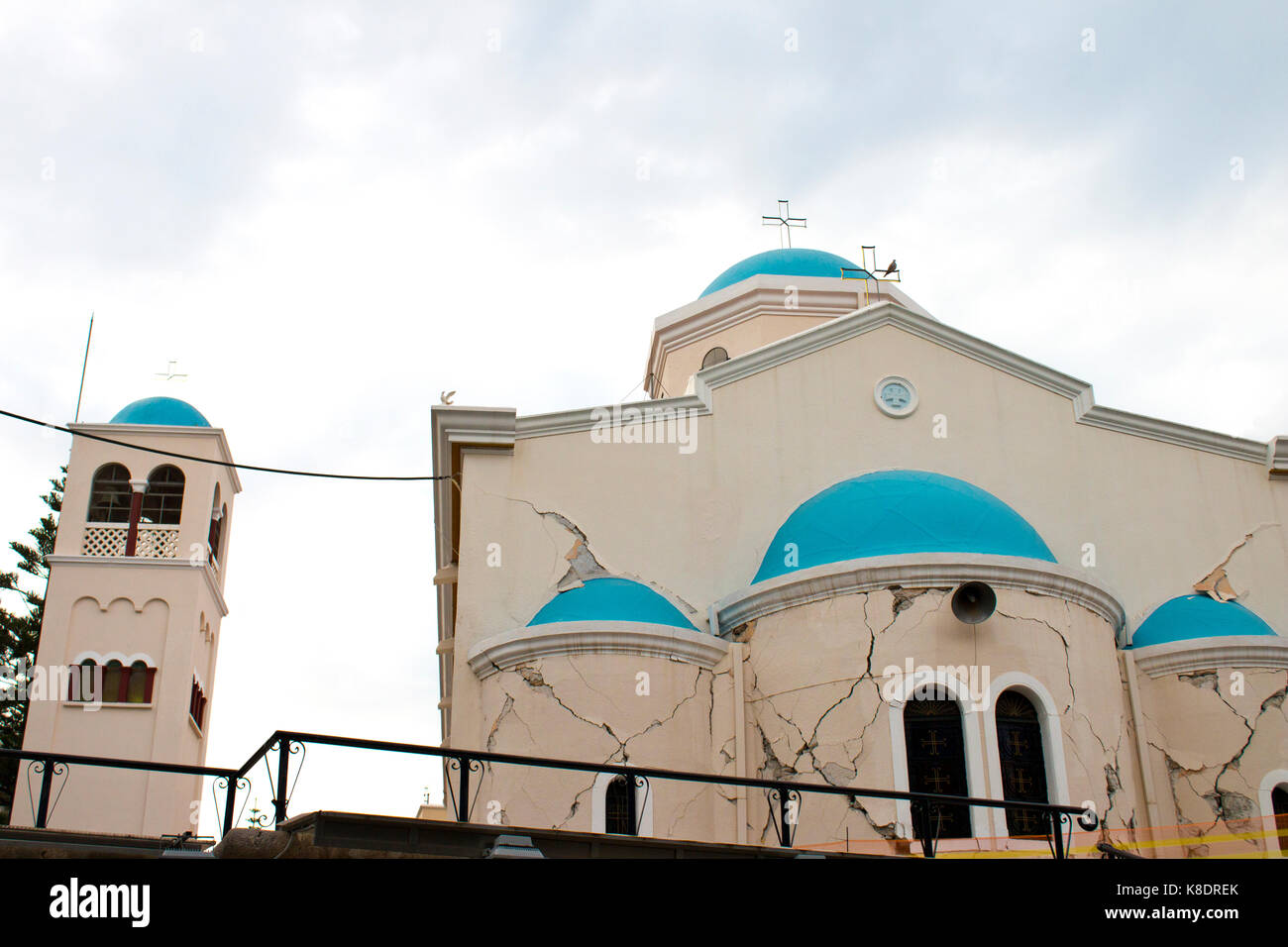 Collapsed church by Earthquake in Kos island greece Stock Photo - Alamy