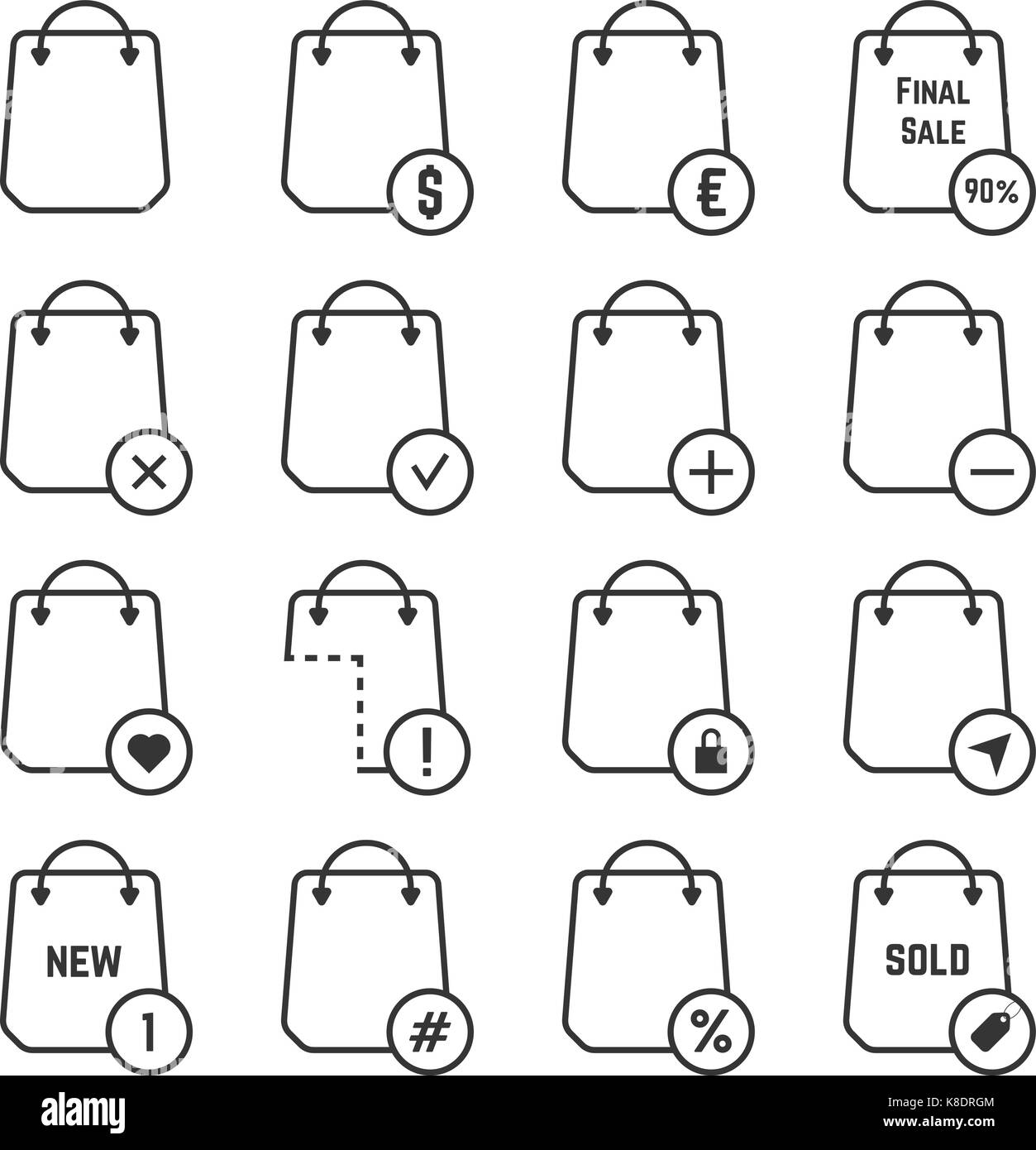 Purchase bags icon outline Stock Vector Images - Alamy