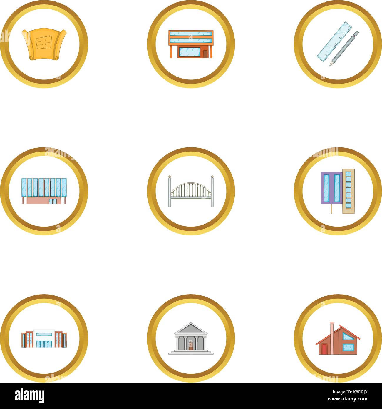 Construction icons set, cartoon style Stock Vector Image & Art - Alamy