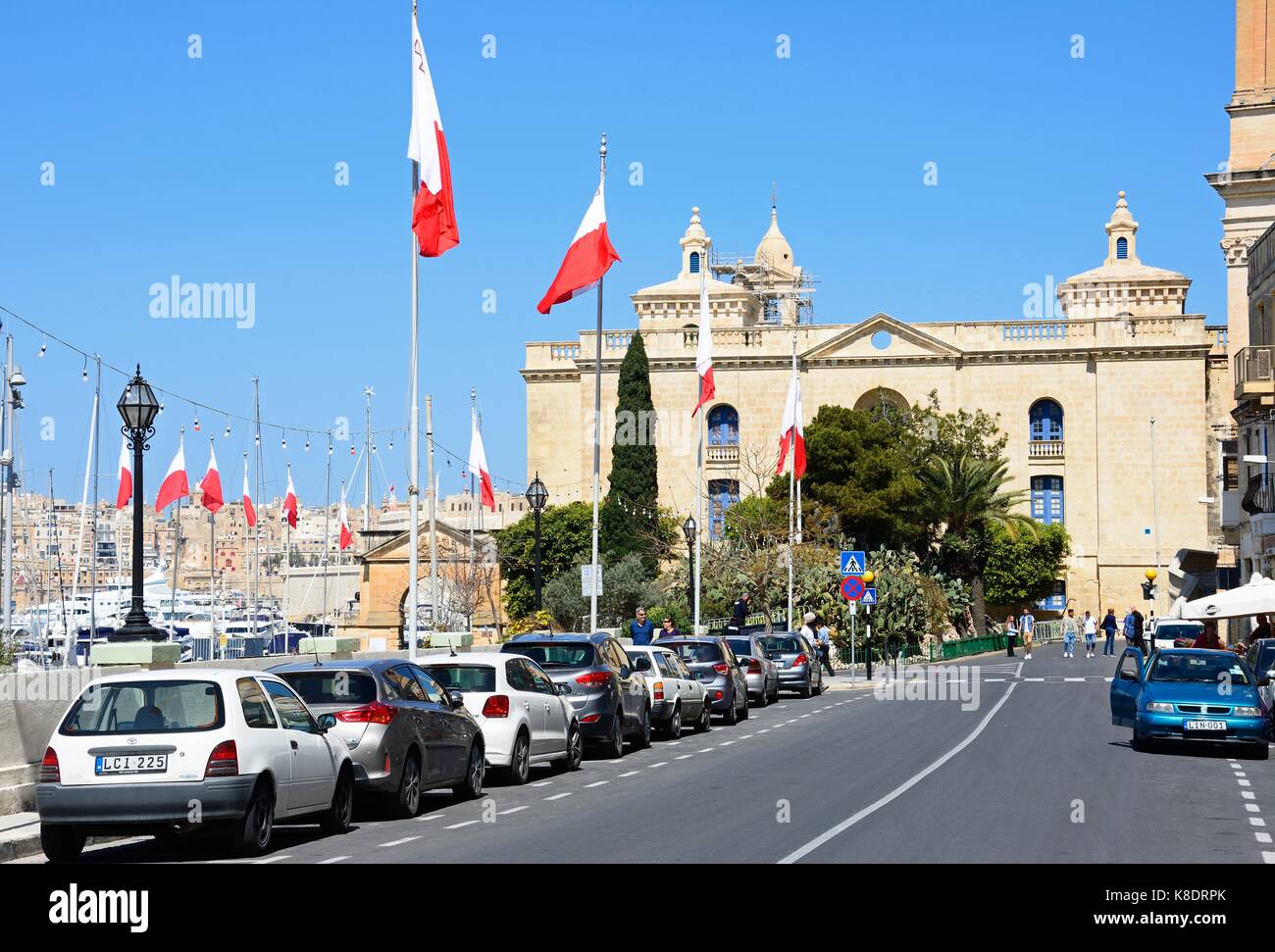 View leading towards the war museum and marina waterfront, Vittoriosa ...