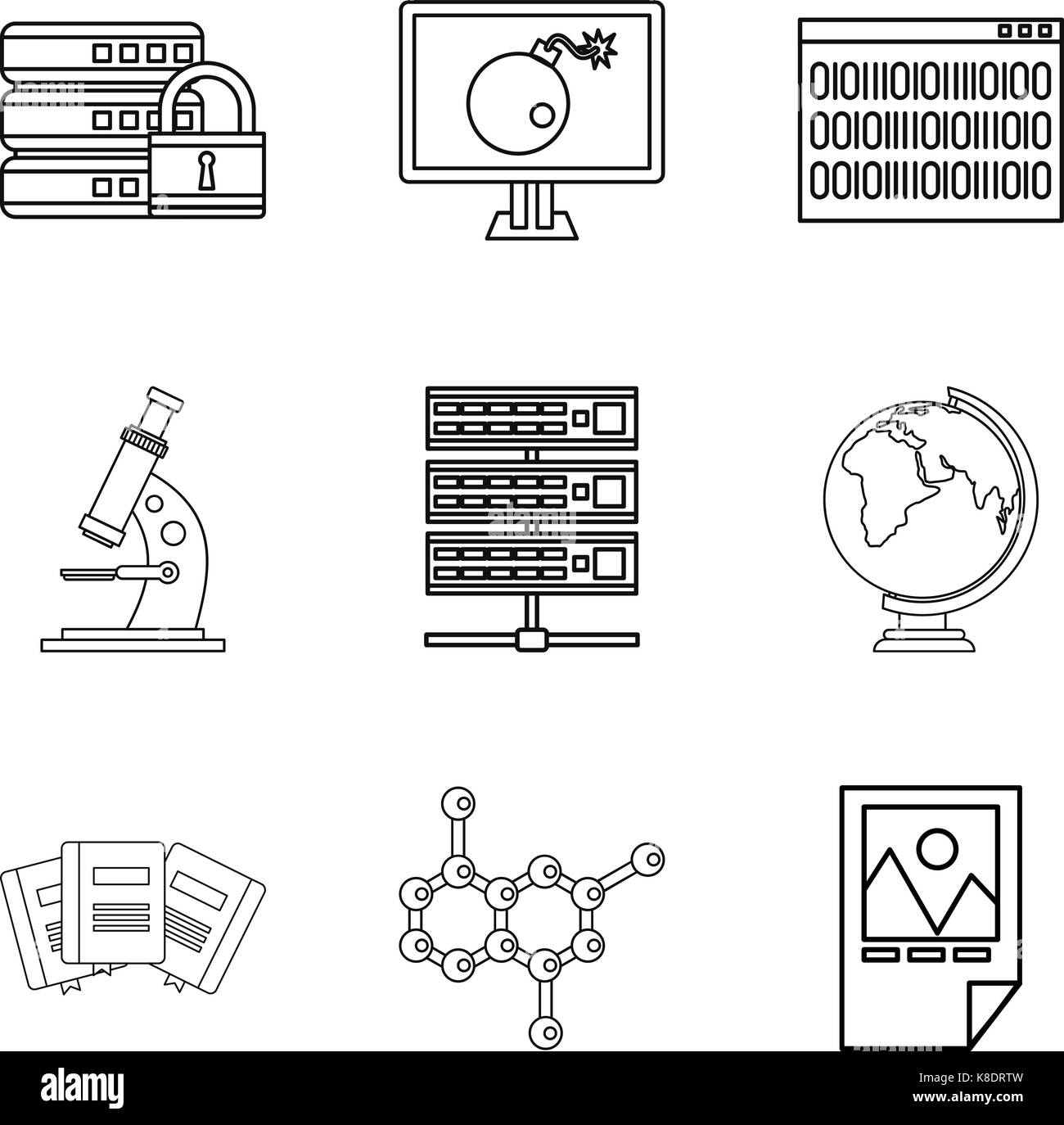 Volume icons set, outline style Stock Vector Image & Art - Alamy