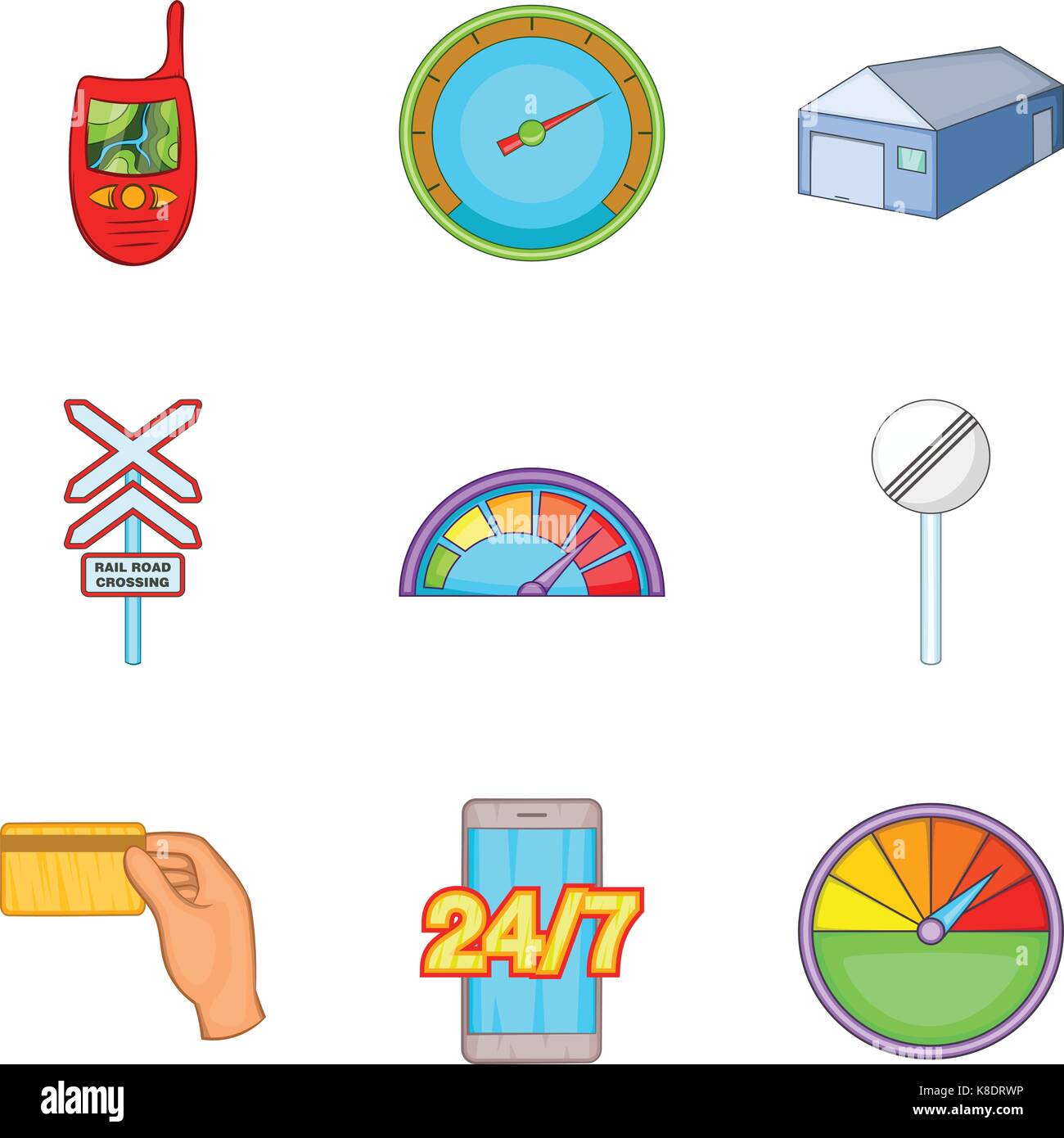 Limitation icons set, cartoon style Stock Vector Image & Art - Alamy