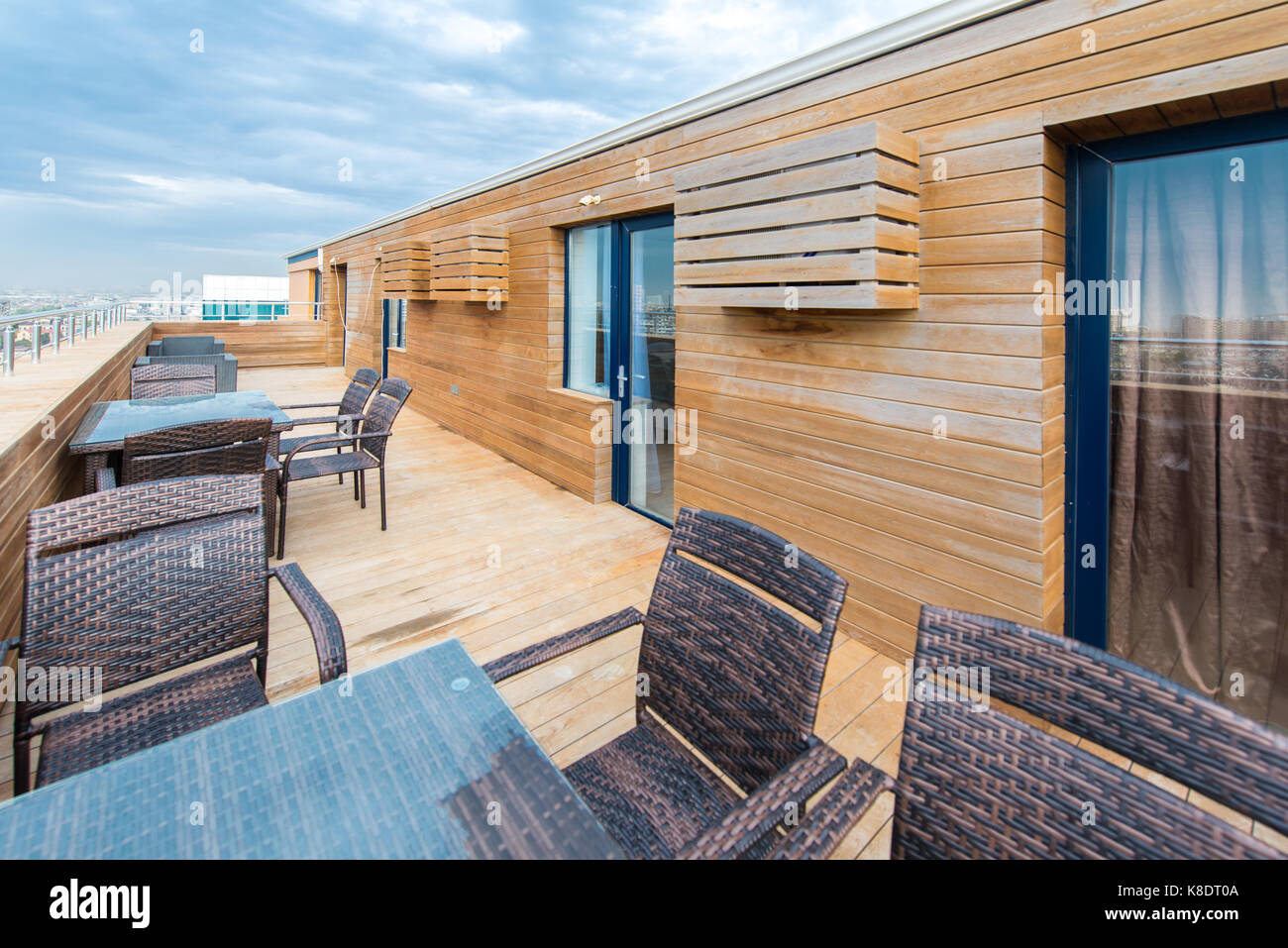 Terrace cafe on top floor Stock Photo - Alamy