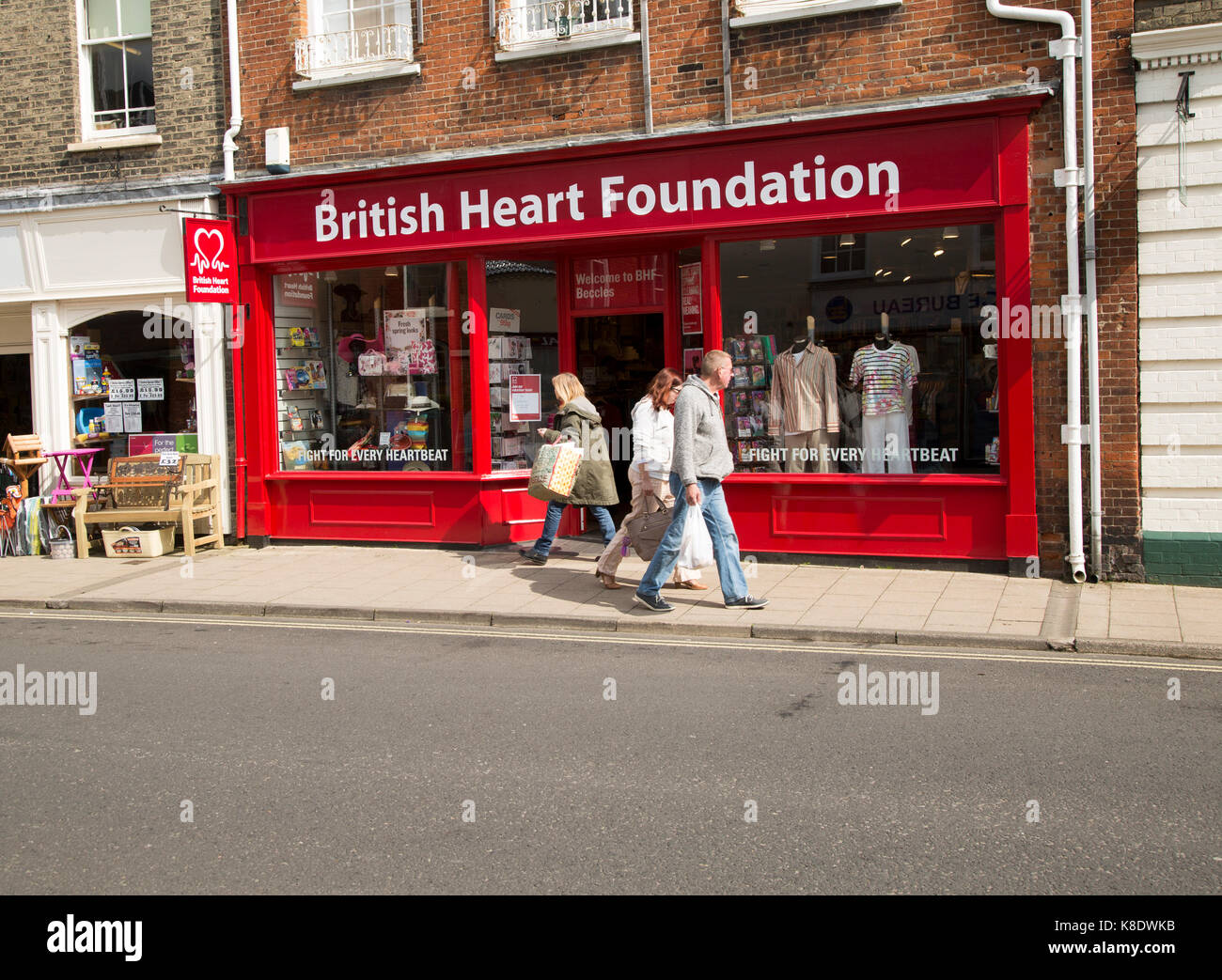 British Heart Foundation charity shop, Beccles, Suffolk, England, UK ...