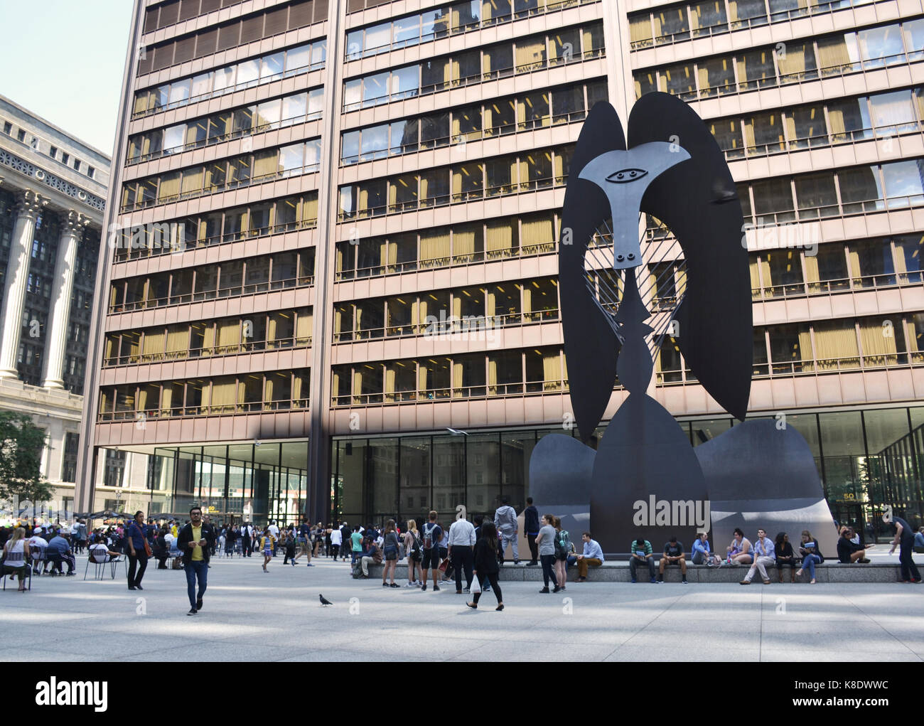 Massive sculpture in a plaza in downtown Chicago by Picasso Stock Photo ...