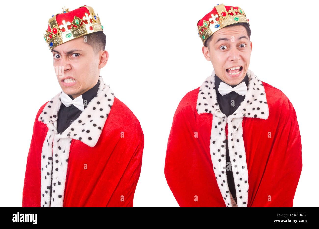 Businessman with crown isolated on white Stock Photo - Alamy