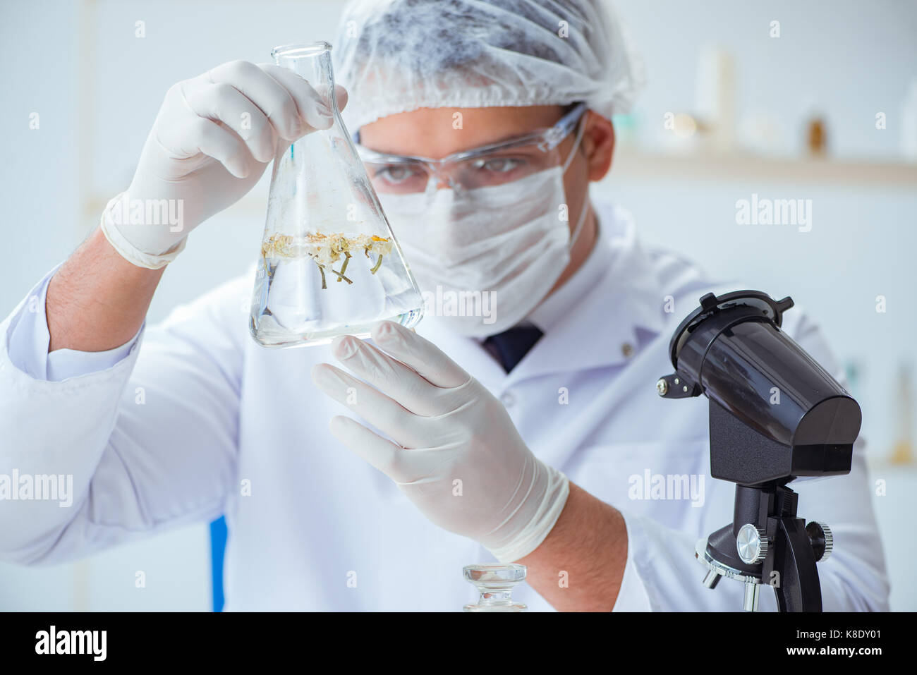 Chemist mixing perfumes in the lab Stock Photo - Alamy