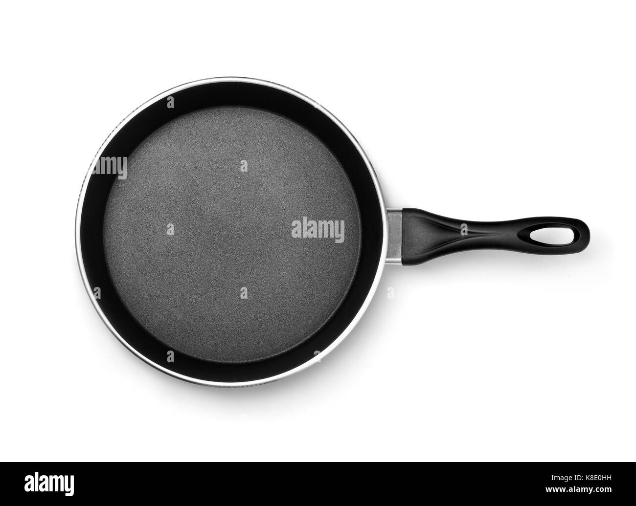 Top view of new frying pan isolated on white Stock Photo - Alamy