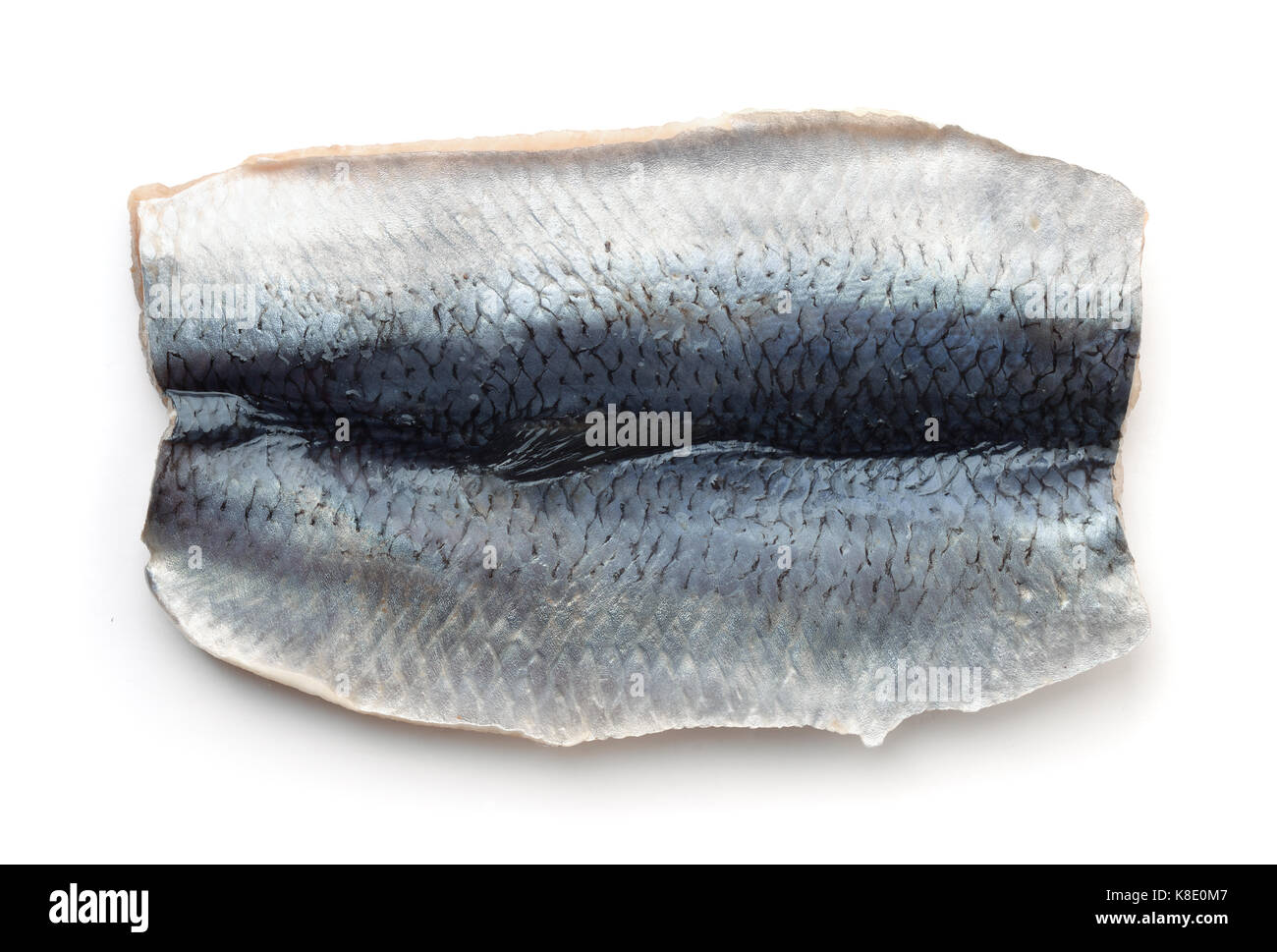 Top view of herring fillet isolated on white Stock Photo - Alamy