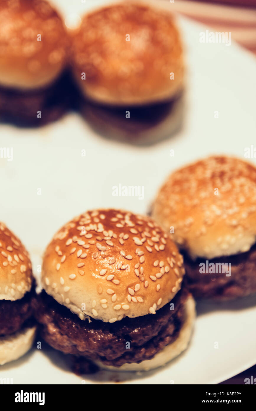 Homemade mini beef burgers hi-res stock photography and images - Alamy